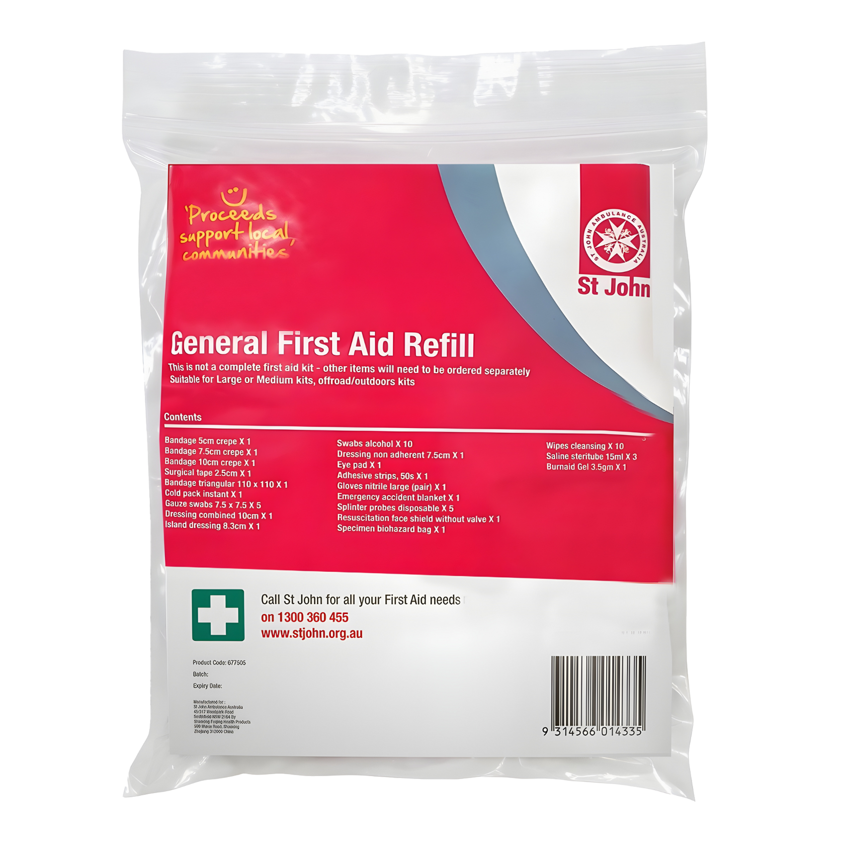 St John General First Aid Refill Pack – St John Ambulance National ...