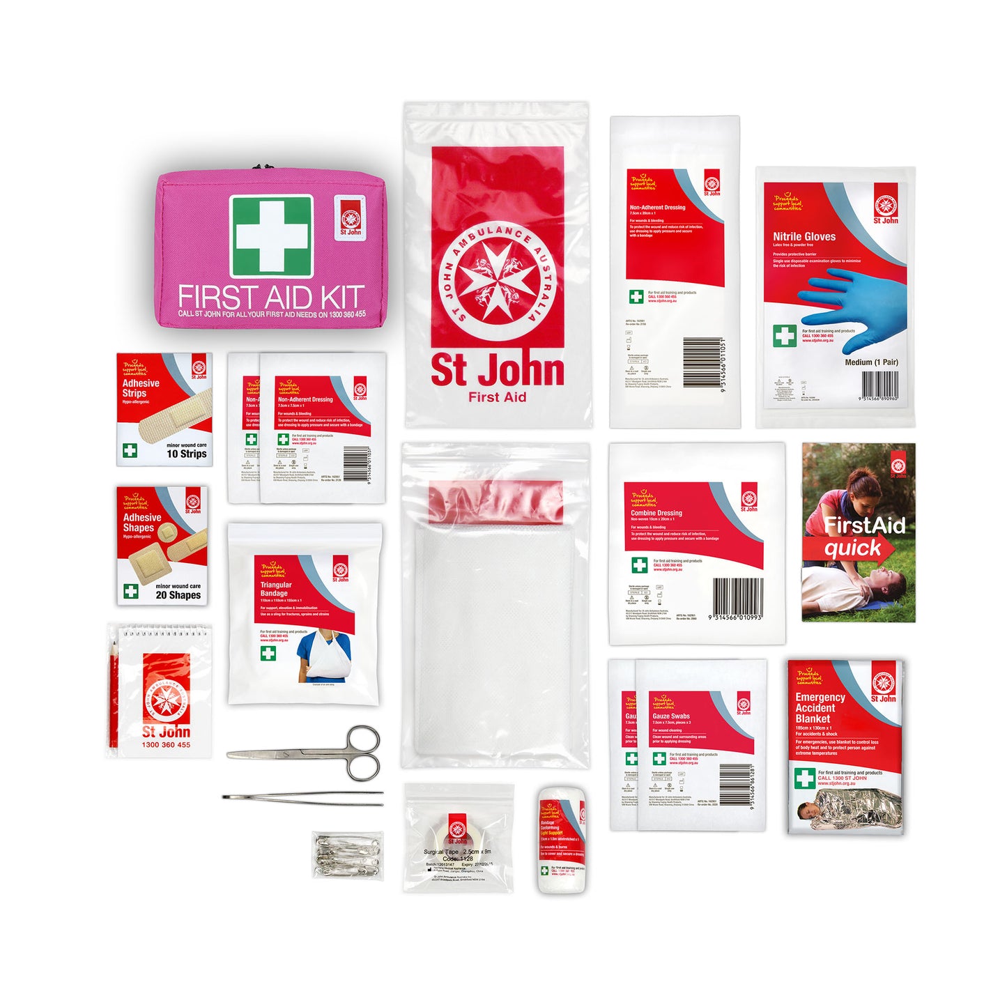 St John Portable First Aid Kit - Soft Case Pink – St John Ambulance ...