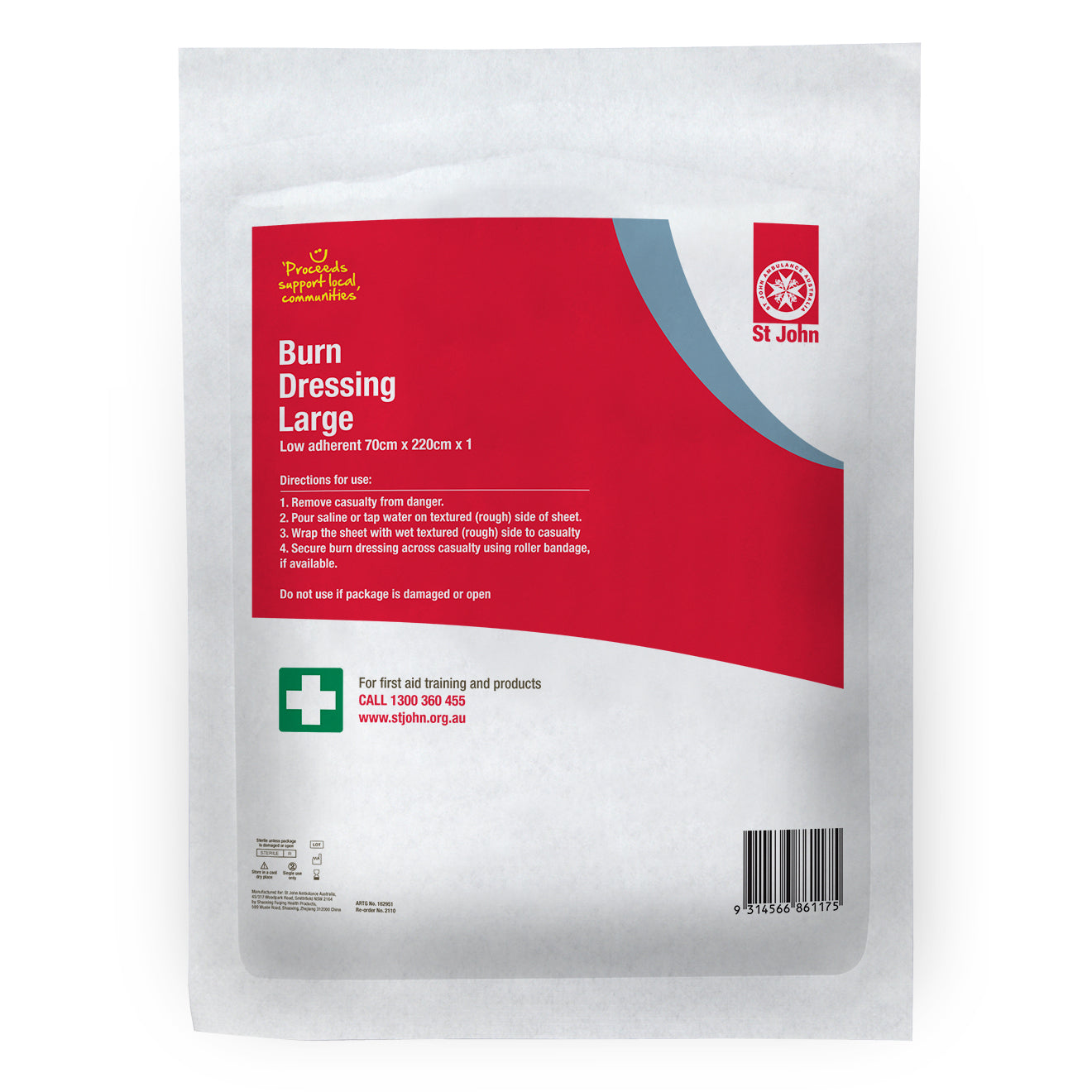 Burns Dressing - 70cm x 220cm – St John Ambulance National Online Shop